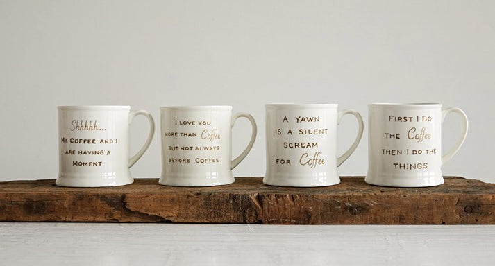 Coffee Mugs with Coffee Sayings, The Feathered Farmhouse – The ...